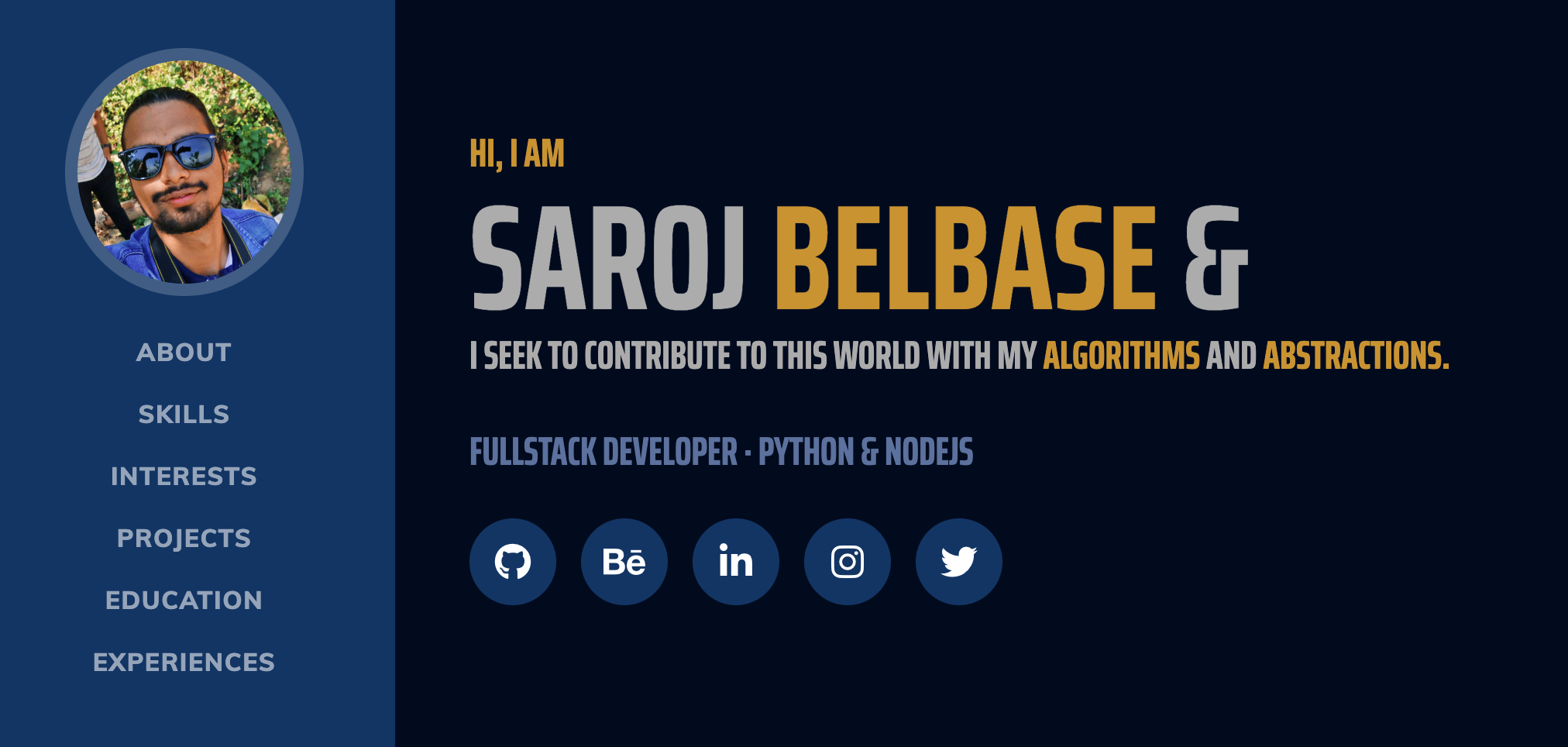 Saroj Belbase · Nepali FullStack Developer · Python & NodeJs